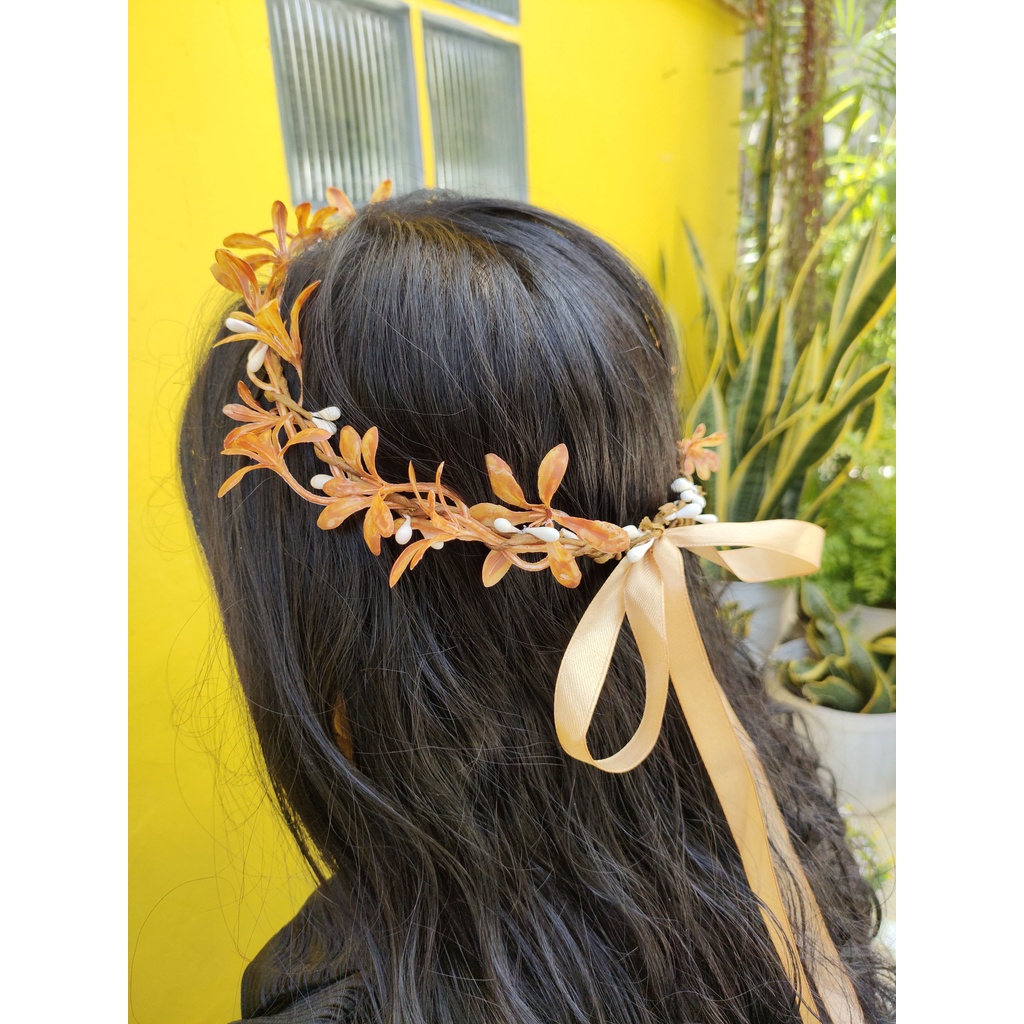 Jual Flower Crown Coklat / Mahkota Bunga Coklat | Shopee Indonesia