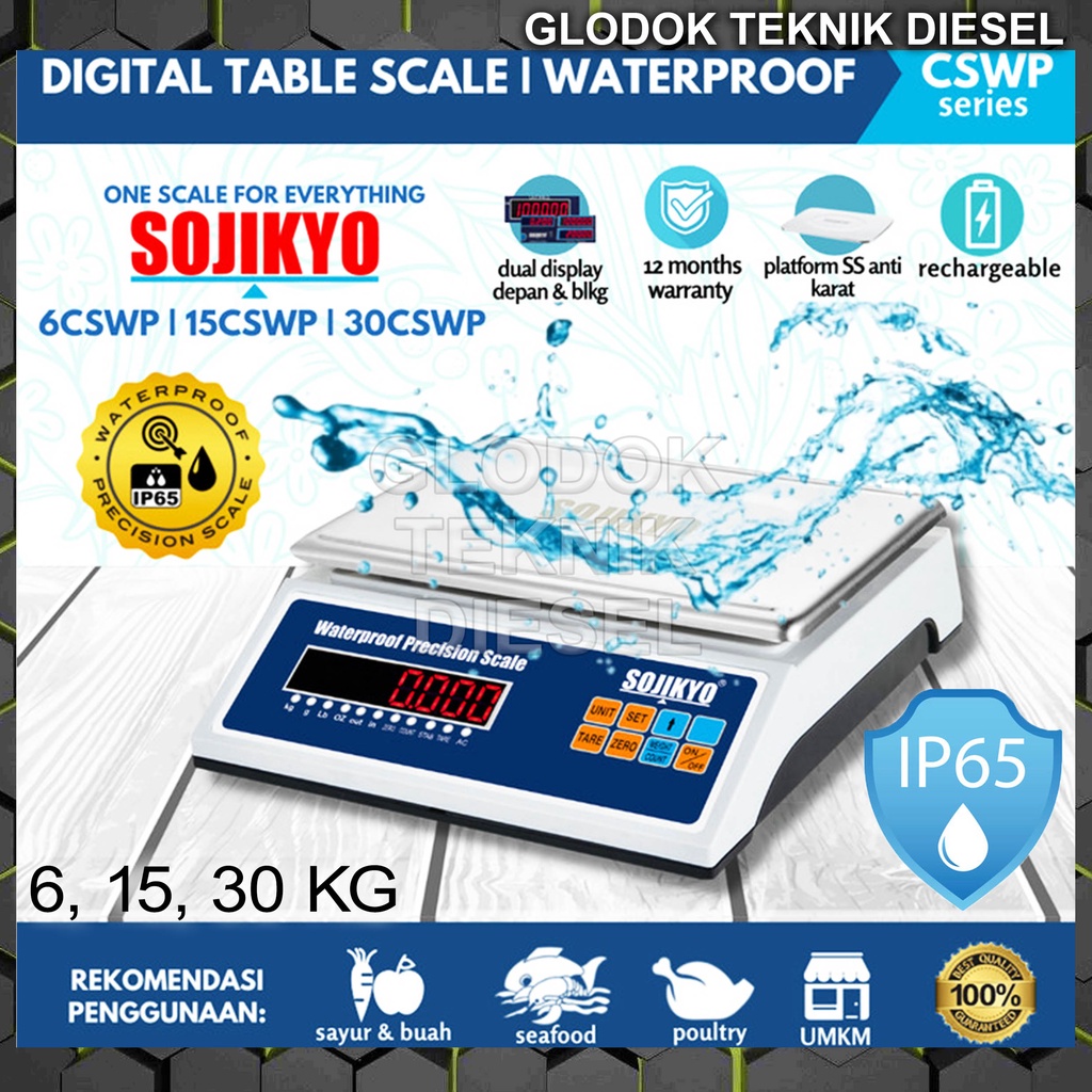 Jual SOJIKYO Timbangan Harga Digital Waterproof Counting CS-WP 6 kg, 15 ...
