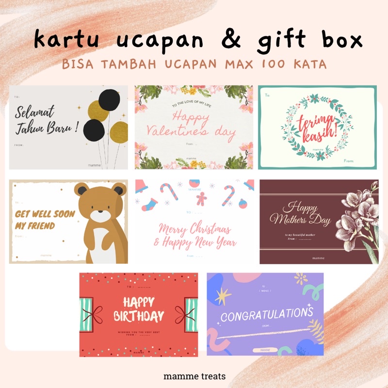 Jual kartu ucapan / gift box untuk hampers hari raya / hadiah ulang ...