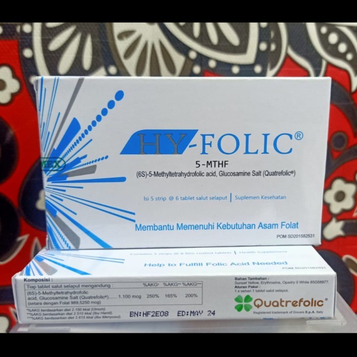 Jual HY-FOLIC (6S) 5-MTHF (BOX 30 TABLET) MEMENUHI KEBUTUHAN ASAM FOLAT ...