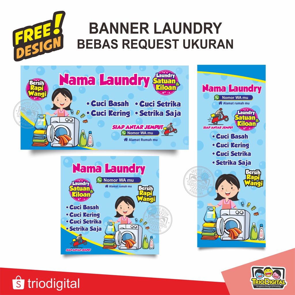CETAK BANNER LAUNDRY / SPANDUK LOUNDRY / BANNER MURAH | Shopee Indonesia