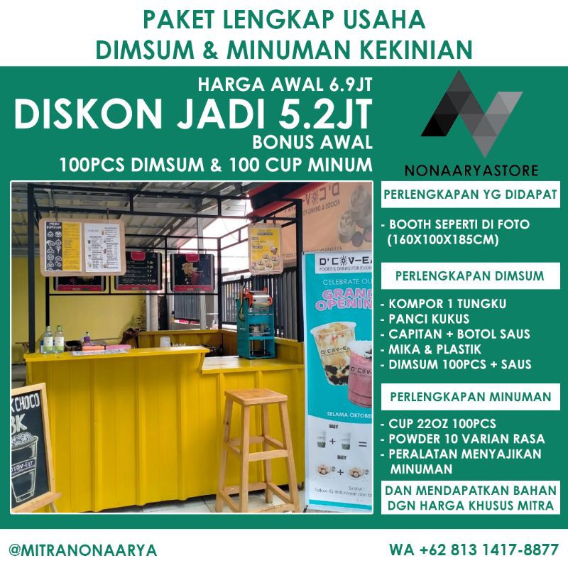 Jual Paket usaha dimsum premium dan minuman kekinian coffee shop booth ...