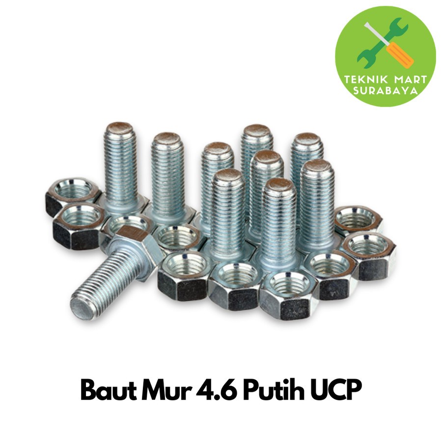 Jual Baut Mur 4.6 Besi M6 X 55 Putih UCP Kunci 10 P1.00 | Shopee Indonesia