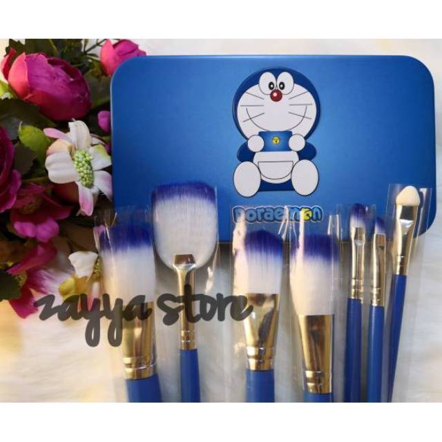 Brush Set Mini Doraemon 7 in 1 (Kuas Set Make up Doraemon) | Shopee ...