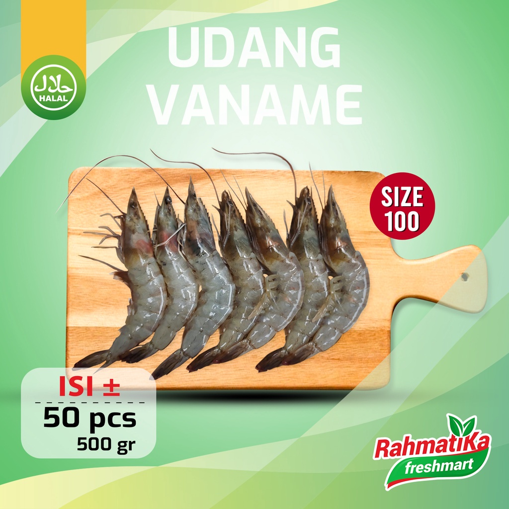 Jual Udang Vaname Segar 500 gram / Udang Panami Size 100 (Isi +/- 50pcs ...