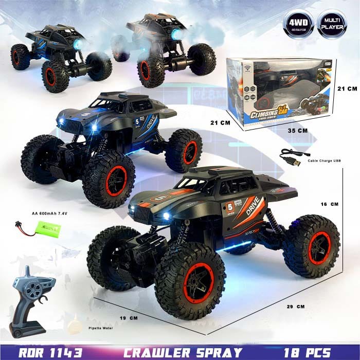 Jual MOBIL REMOTE CONTROL RC MOBIL ROCK CRAWLER OFFROAD SPRAY RDR 1143 ...