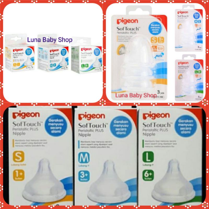 Jual Pigeon Nipple Peristaltic plus isi 1,2dan3/Wide Neck Nipple | Shopee Indonesia
