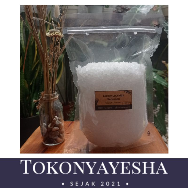 Jual garam sehat organik tanpa pemutih sea salt 1kg mirit kebumen ...
