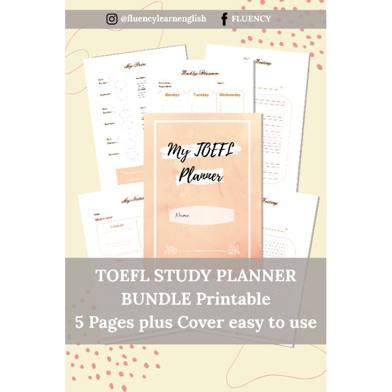 Jual STUDY PLANNER FOR TOEFL-PRINTABLE LEMBAR CATATAN BELAJAR TOEFL ...