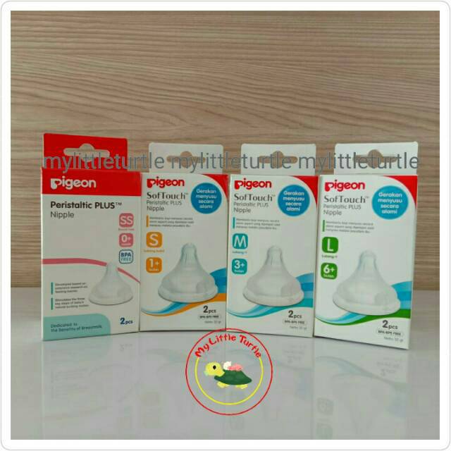 Jual Dot Botol Pigeon Wideneck Soft Touch Peristaltic Plus isi 2 / nipple pigeon wide neck ...