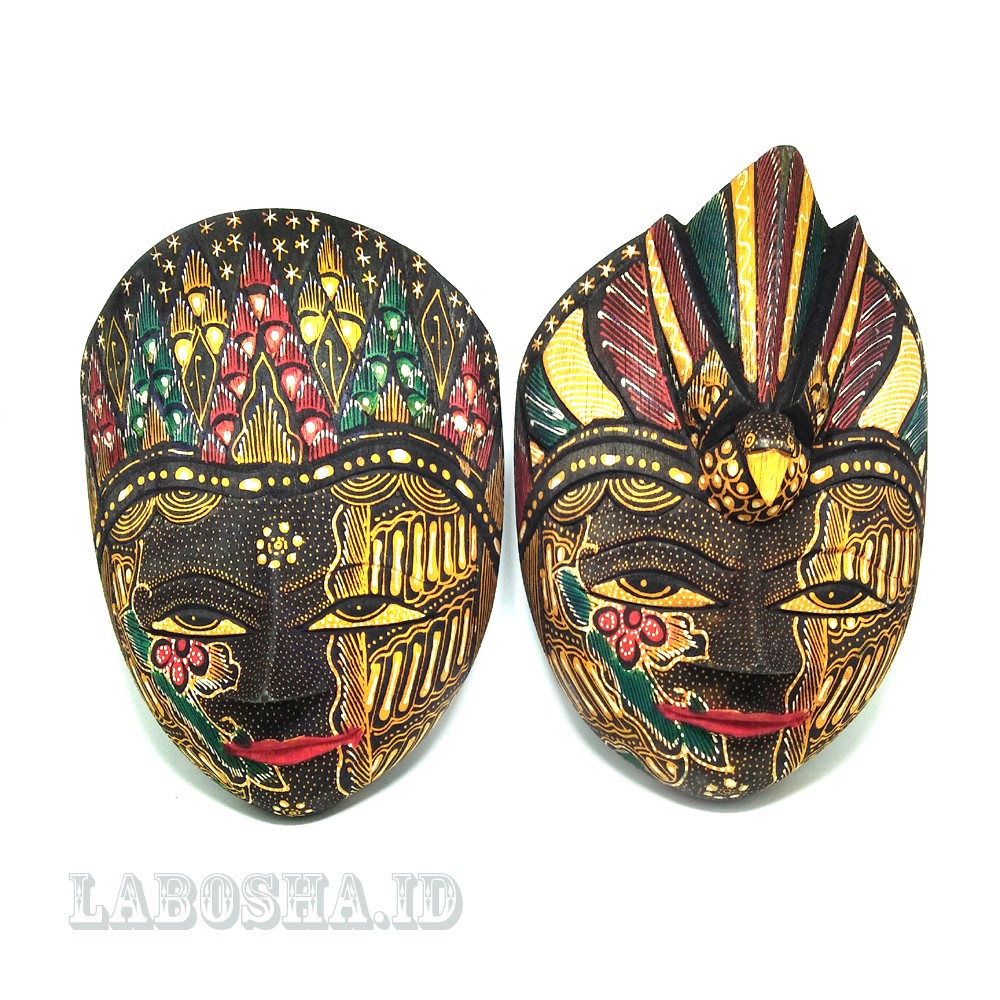 Jual Topeng Rama Shinta Batik Kayu (Hiasan dinding nuansa seni budaya ...