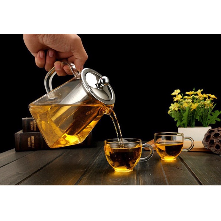 Jual Teko Pitcher Gelas Kaca Infuser Stainless Estetik Tahan Air Panas ...