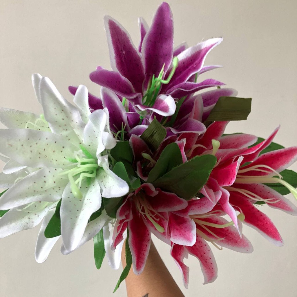 Jual Buket Bunga Lili Plastik - Dekorasi Pesta Tanaman Hias Artificial ...