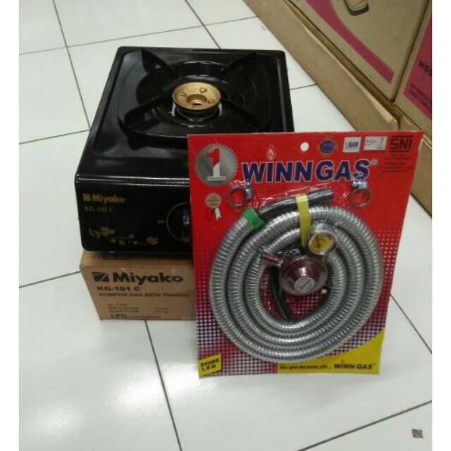 Jual Miyako Kg-101C Kompor Gas Satu Tungku + Selang Win gas Indonesia|Shopee Indonesia