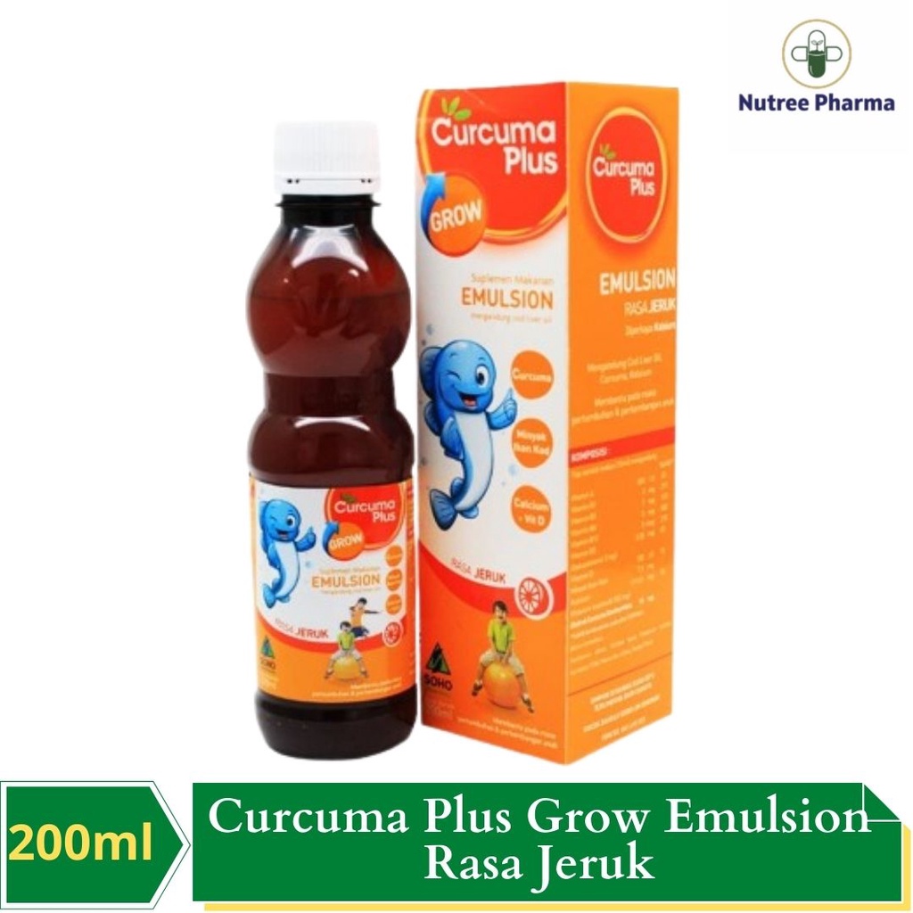 Jual Curcuma Plus Grow Emulsion Rasa Jeruk 200 ml | Shopee Indonesia