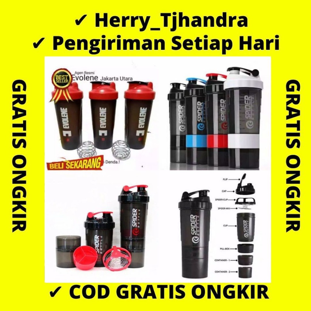 Botol Shaker Evolene Original / Botol shaker Spider BPA FREE | Shopee ...
