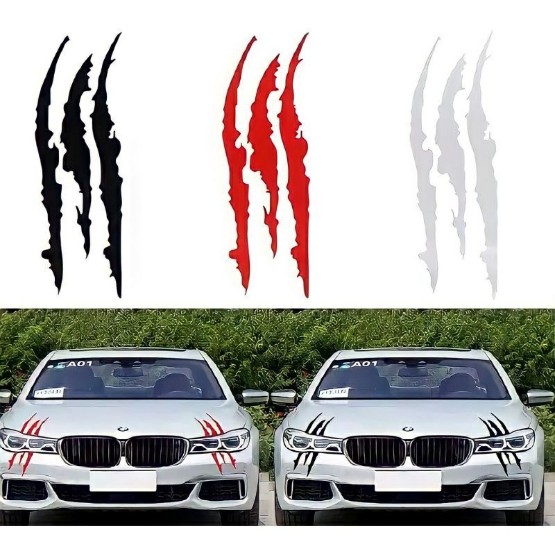 Jual Stiker Lampu Depan Mobil Motif Cakar, Stiker Decal Reflektif Lucu ...