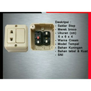 Jual Saklar Engkel / Saklar Tunggal +Stop Kontak cream Out Bow Broco ...