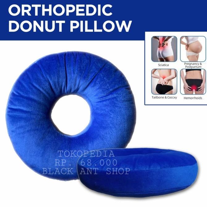 Jual Bantal Duduk Alas Bulat Donat Kesehatan Tulang Ekor Pegal Hitam ...