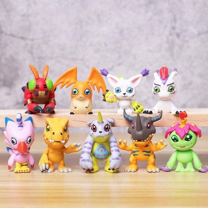 Jual Figure Digimon Adventure Action Figure Set 9 PCS AGUMON GREYMON ...