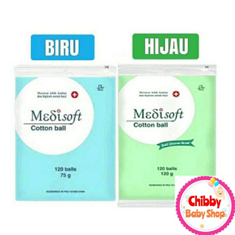 Jual Medisoft kapas bulat biru dan hijau 120pcs | Shopee Indonesia