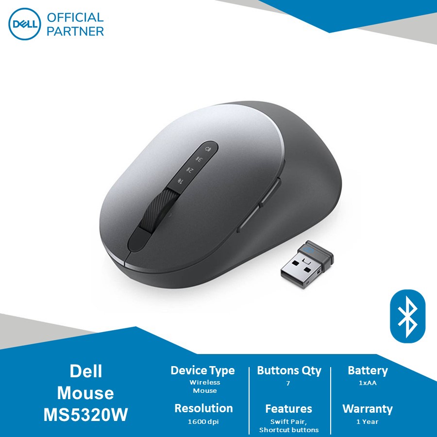 Jual Dell Multi-device Wireless Mouse MS5320W | Shopee Indonesia
