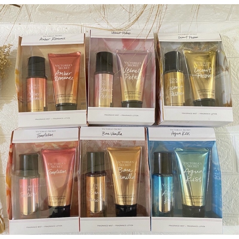 Jual VICTORIA SECRET TRAVEL SET BODY LOTION + BODYMIST 75ML | Shopee ...
