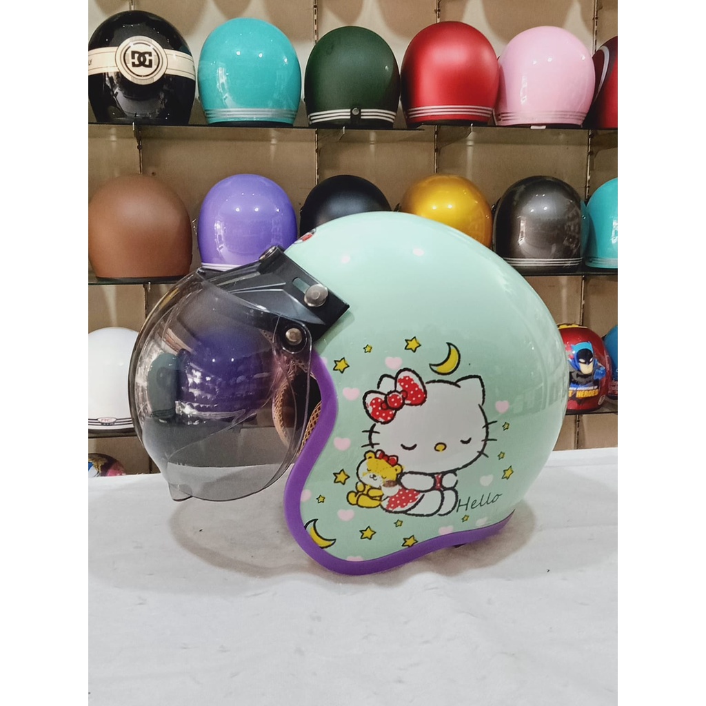 Jual GTR Helm Bogo Anak Standar Karakter Hello Kitty Warna Mint Glossy ...