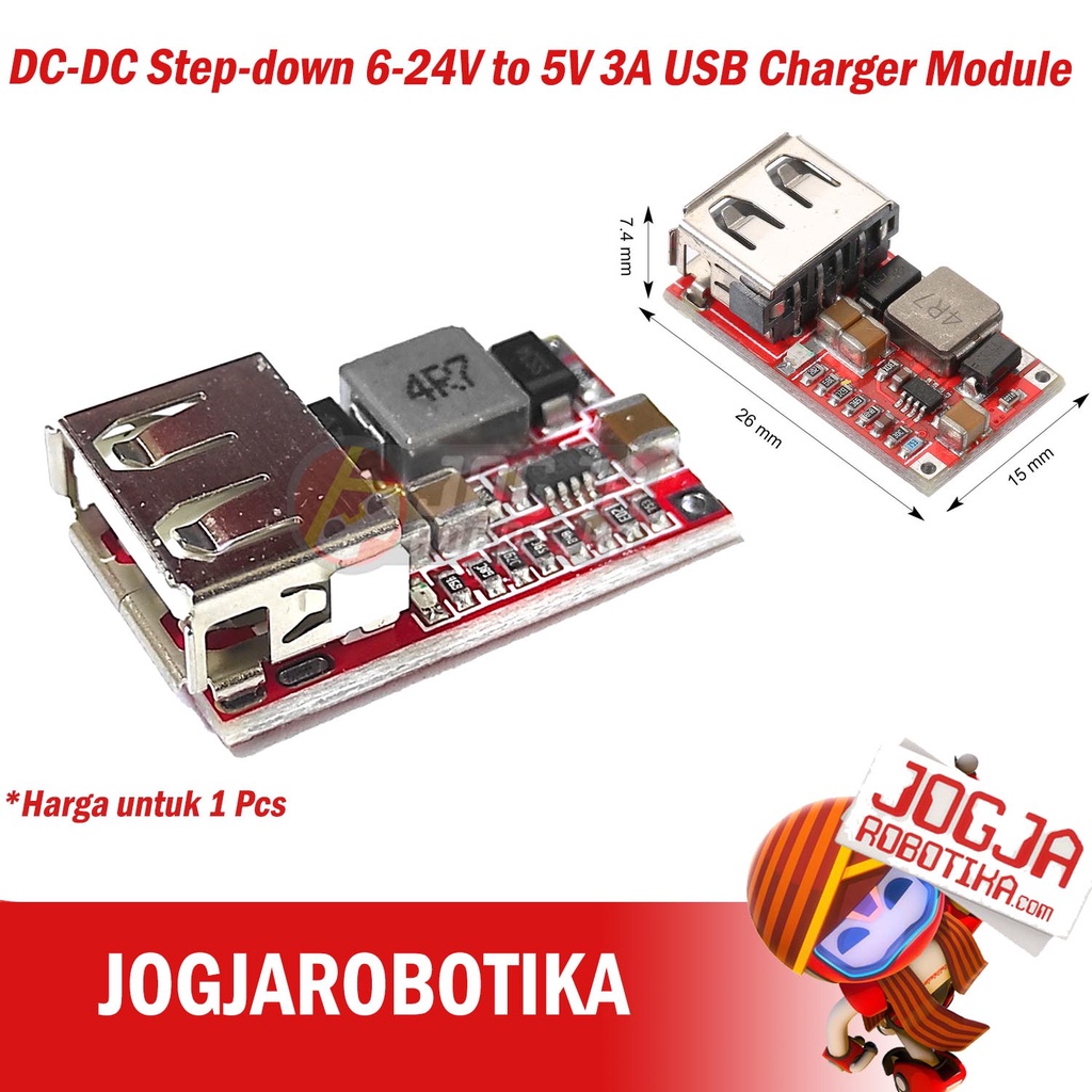 Jual DC-DC Step down 6-24V to 5V 3A USB Charger Module Cas HP | Shopee Indonesia