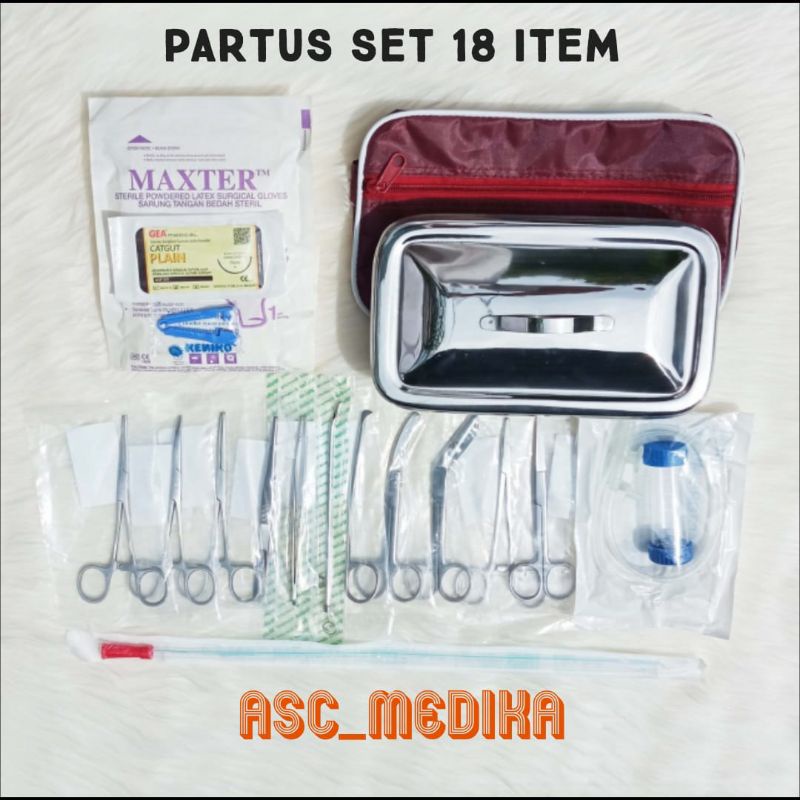 Jual PARTUS SET 18 item + instrumen Tray 509 Stainless steel | Shopee ...