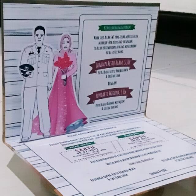 Jual Undangan Pernikahan 3D Pop Up Kartun Profesi | Shopee Indonesia