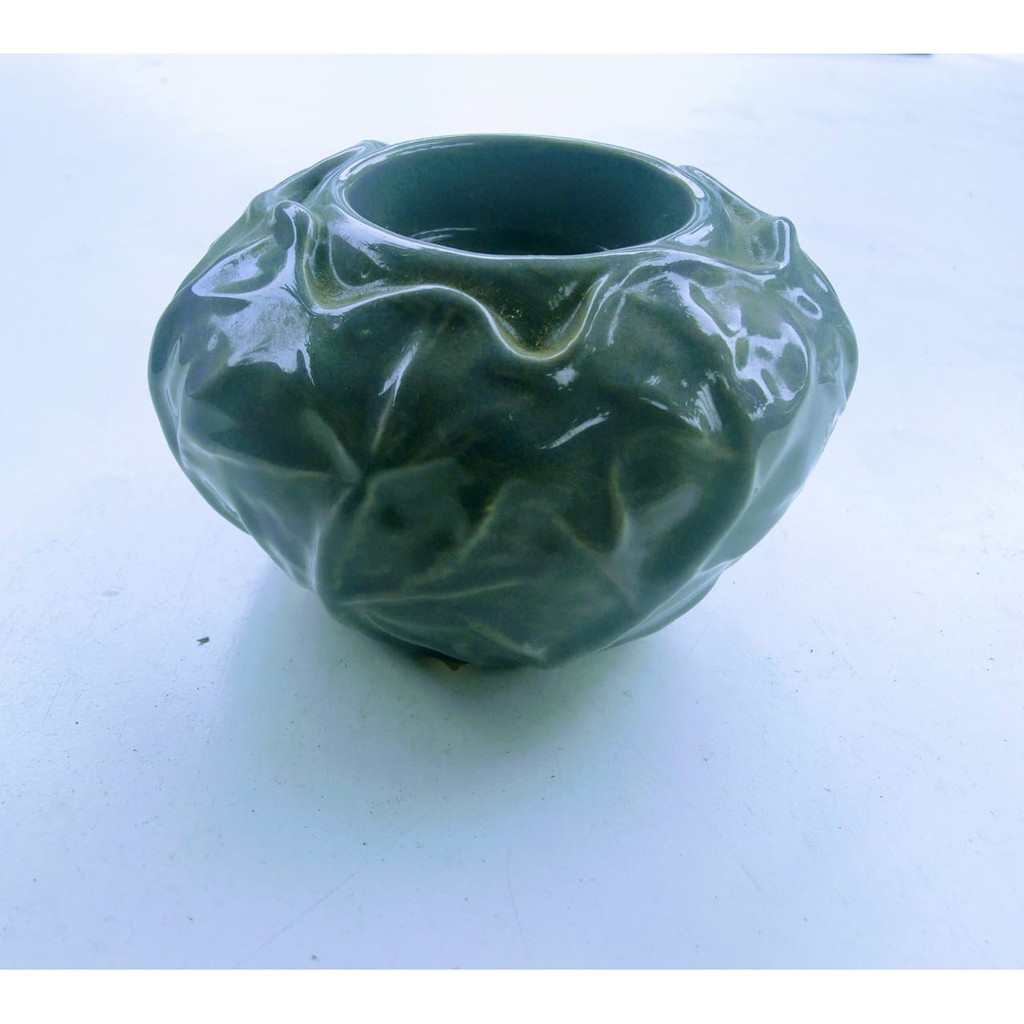 Jual Tempat Lilin Keramik Bulat Emboss Ranting Warna Abu-Abu Ranting ...