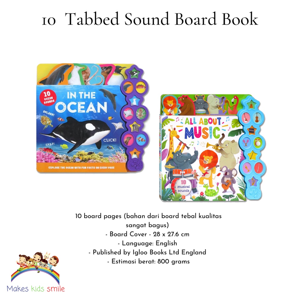 Jual Buku Anak Import 10 Tabbed Sound Board Book Series | Shopee Indonesia