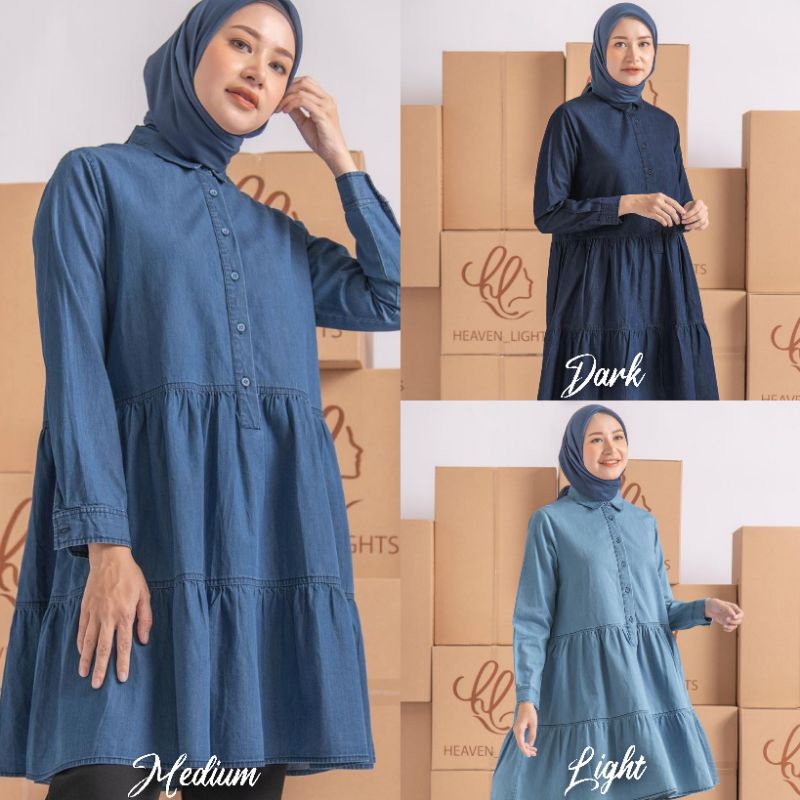 Jual Livia Jeans Tunik Heavenlights/Jeans Tunik Heavenlights | Shopee ...