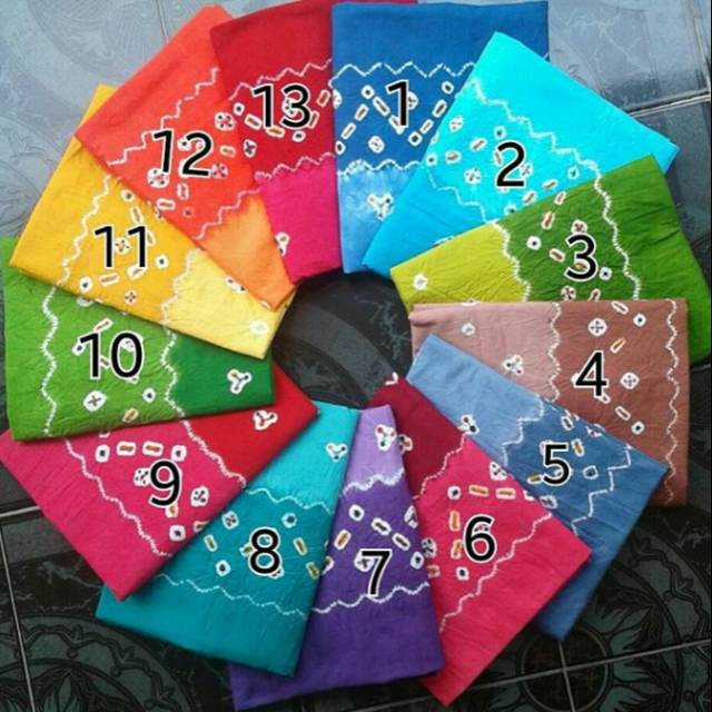 Jual batik jumputan tumpal 2 warna | Shopee Indonesia