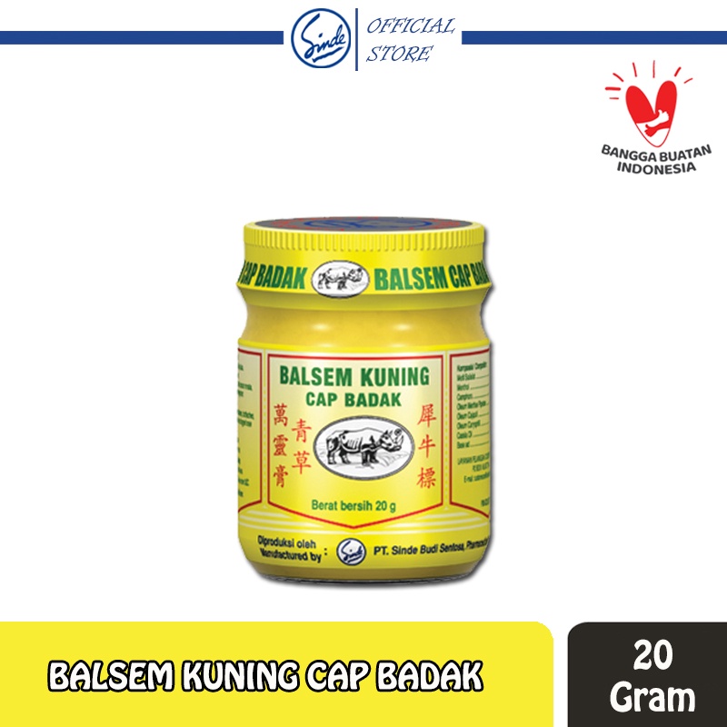 Jual Balsem Kuning Cap Badak 20g BTL KACA | Shopee Indonesia