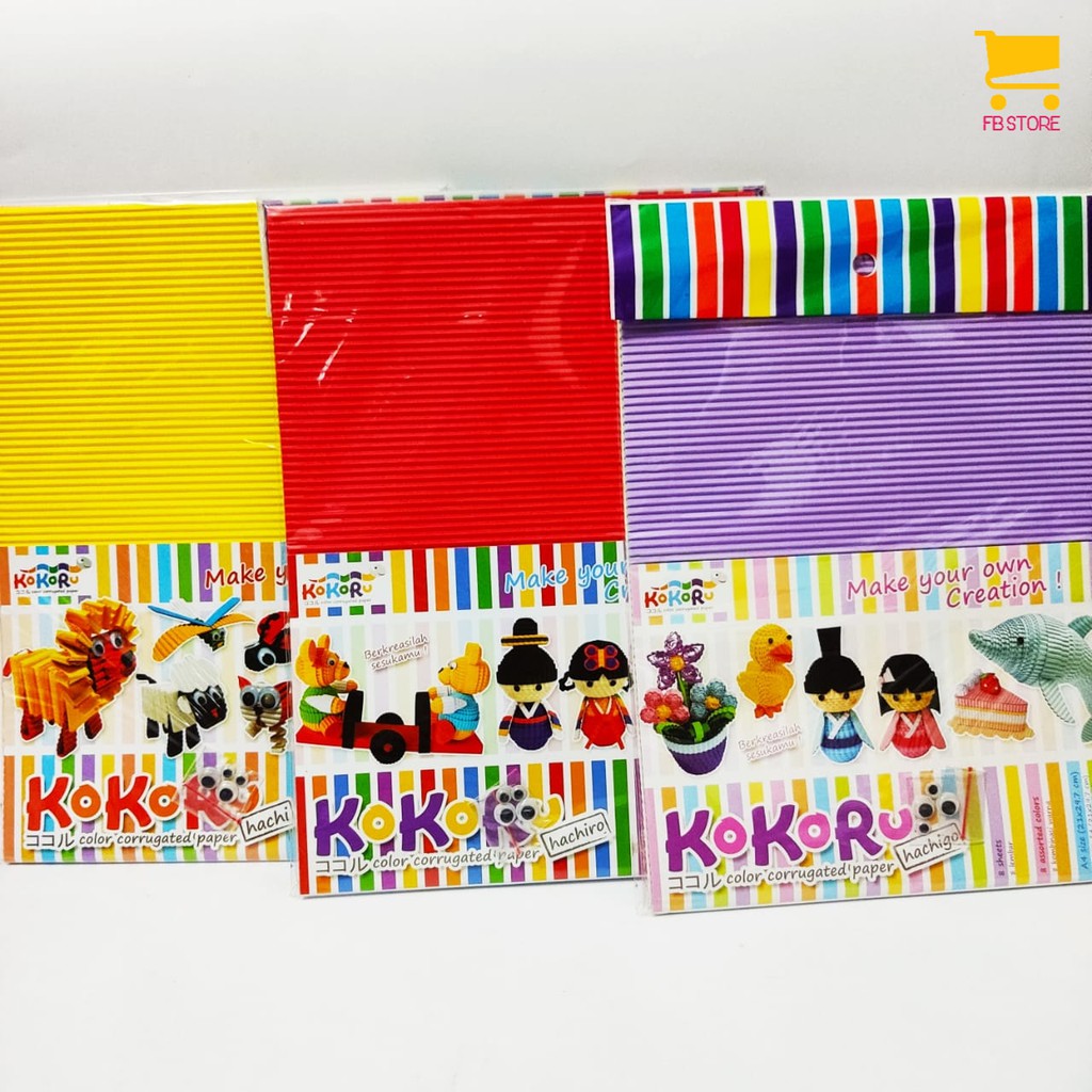Jual kertas kokoru A4 color corrugated paper craft | Shopee Indonesia