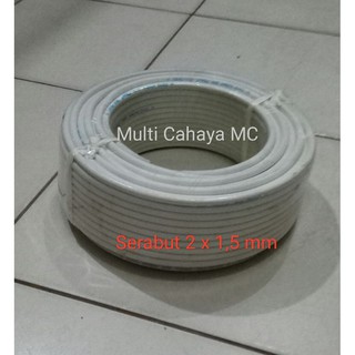 Jual Kabel Serabut 2x1.5 mm Meteran / Kabel Listrik 2x1,5 mm Putih / Kabel NYMHY 2x1,5 mm ...