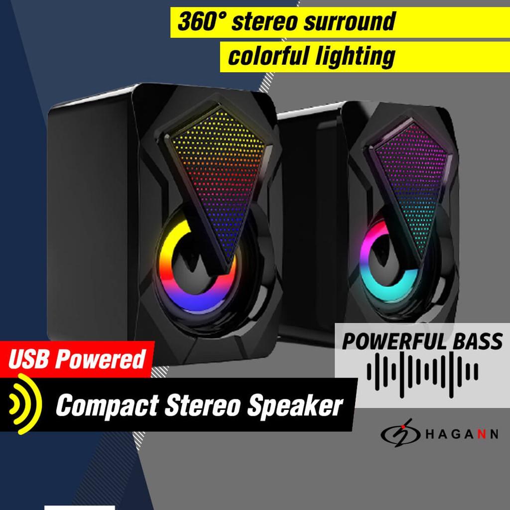 Speaker USB Mini Aktif Portable RGB Untuk Komputer PC Laptop Spiker ...