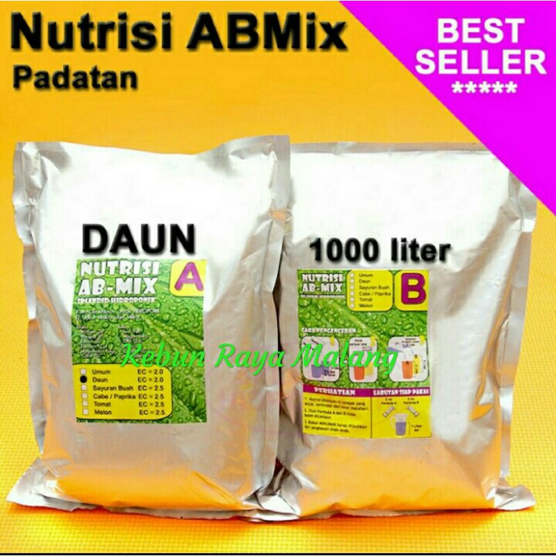 Jual Nutrisi AB Mix Padatan Khusus Daun 1000 L | Shopee Indonesia