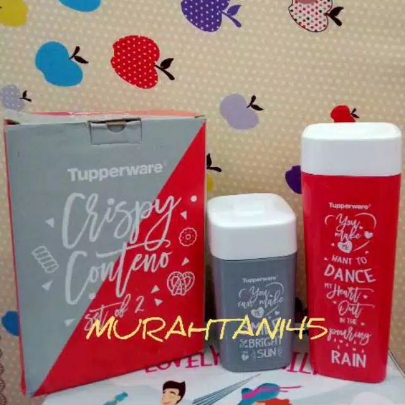 Jual Tempat gula kopi crispy conteno tupperware ( 1 set ) | Shopee ...