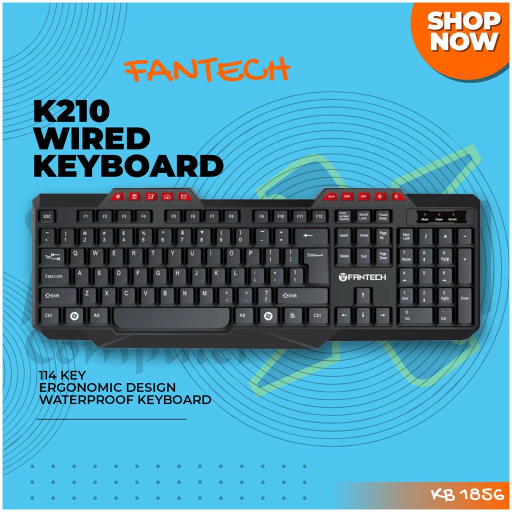 Jual Fantech K210 Waterproof Silent Ergonomic Design Wired Multimedia ...