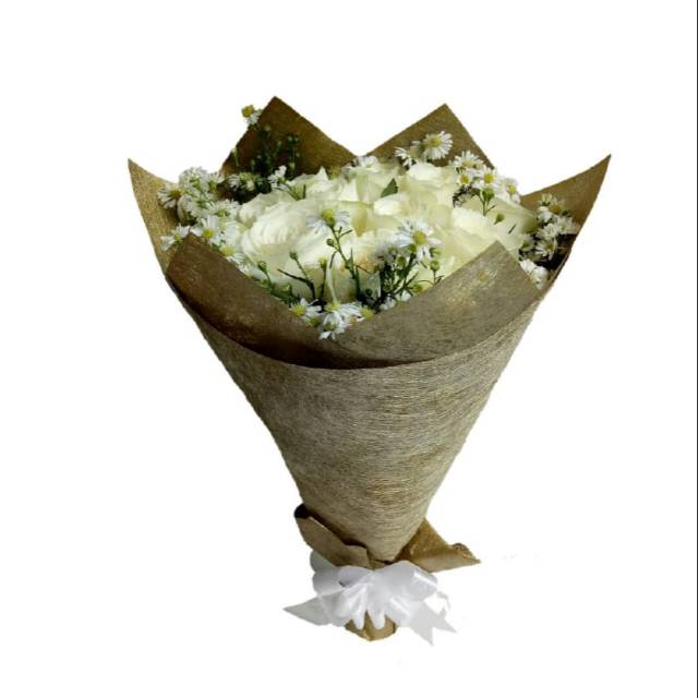 Jual Bucket bunga mawar putih asli fresh flower florist indonesia ...