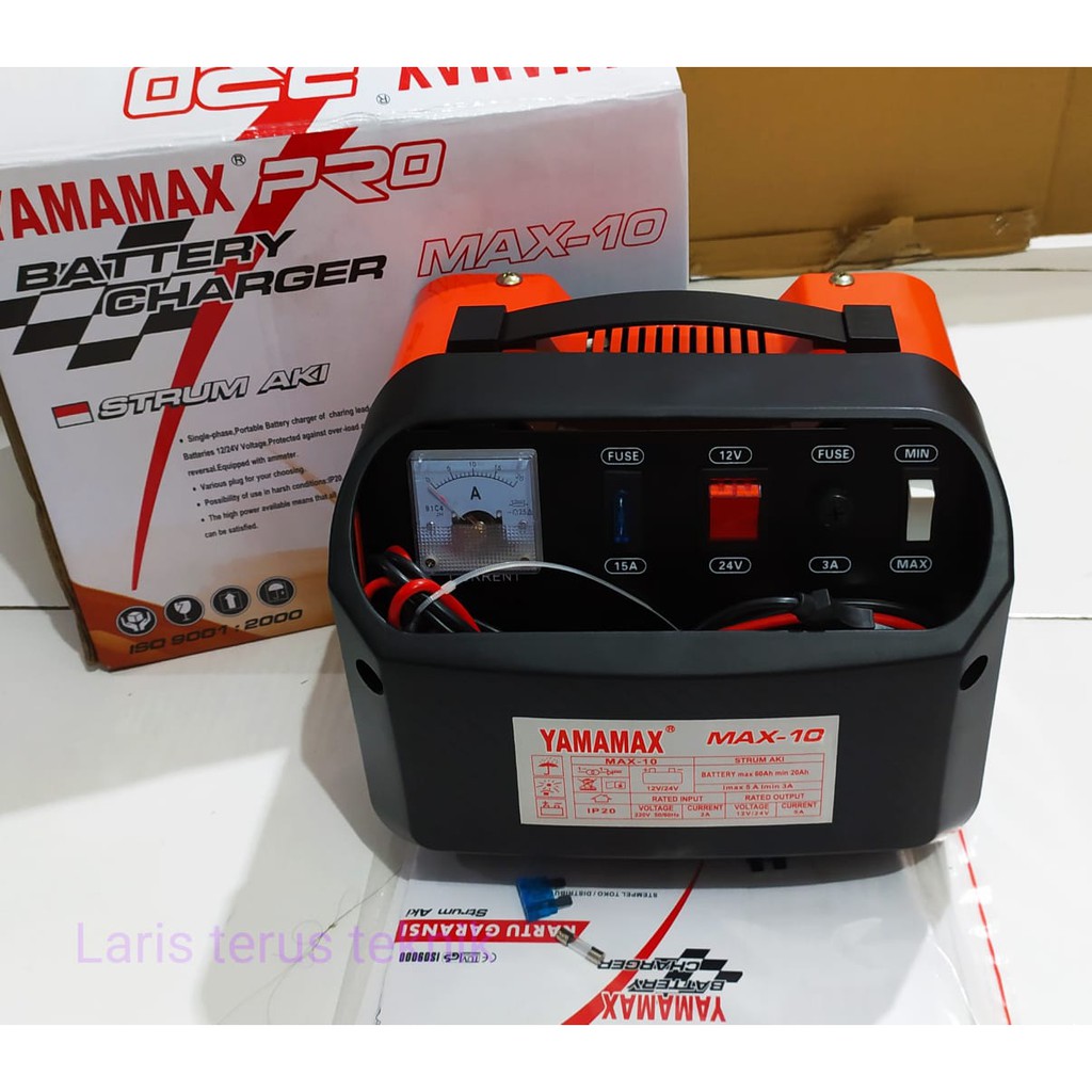 Jual SETRUM AKI/BATTERY CHARGER MAX-10 12V MEREK YAMAMAX | Shopee Indonesia