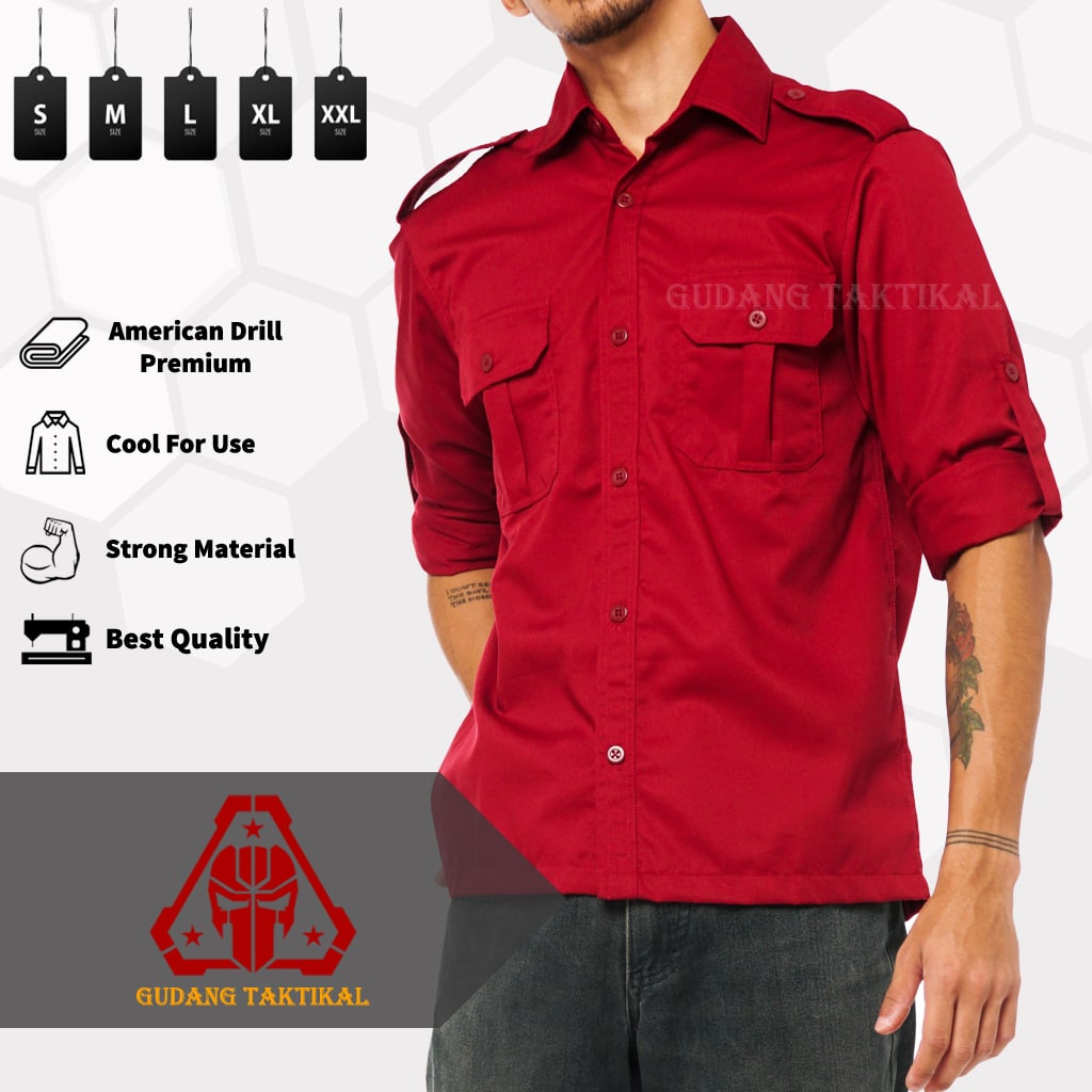 Jual KEMEJA PDL LENGAN PANJANG - Seragam Kerja Kantor Kemeja Lapangan ...