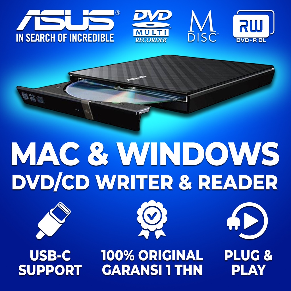 Jual Asus Eksternal External USB DVD CD RW ROM ROOM DVDRW Writer Burner ...