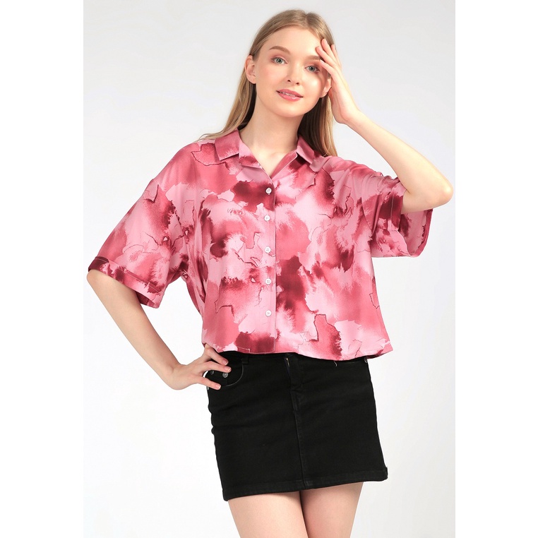Jual Baju Kemeja Wanita Casual Oversize Crop Lengan Pendek Import Nade ... Jual Baju Kemeja Wanita Casual Oversize Crop Lengan Pendek Import Nade ...
