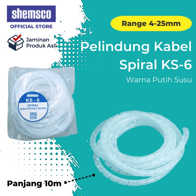 Jual 10 Meter Pelindung Kabel 4-25 mm Cable Spiral Wrapping Putih KS-6 ...