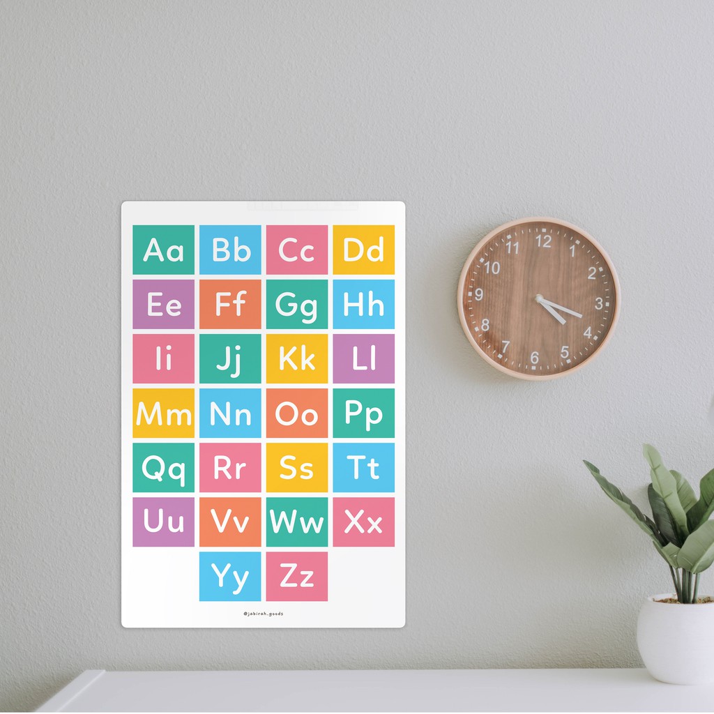 Jual Poster Edukasi Alfabet mengenal huruf | poster A3+ Wipe and Clean ...