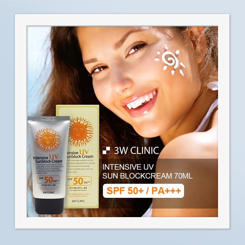 Jual 3W Clinic Intensive UV Sunblock Cream SPF 50+ PA+++ 70ml Sunscreen Sun Cream Korea Sun ...
